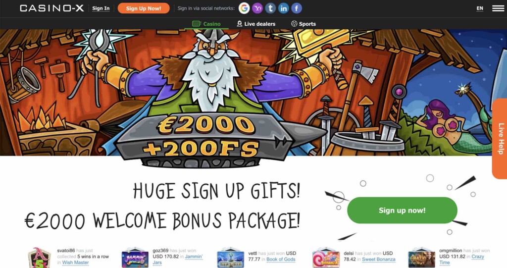 Casino X Review - Get up to $2.000 as a New Member