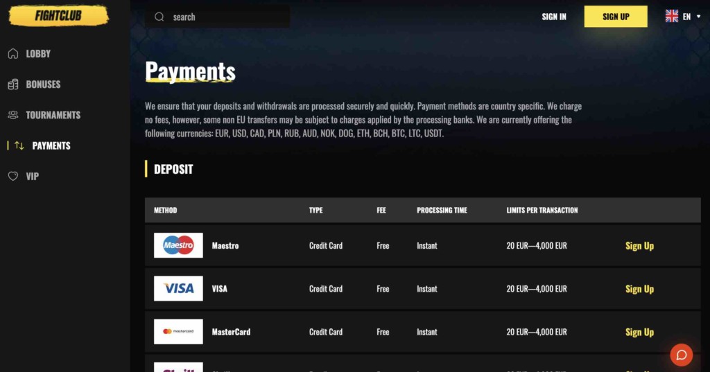 Fight Club Casino Review - Get up to €400 and 150 Spins